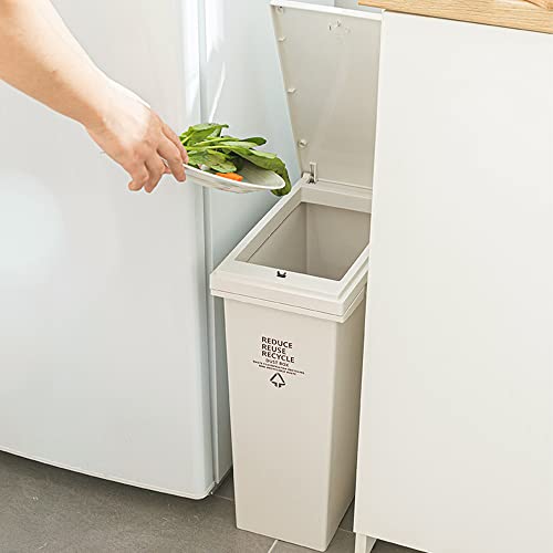 MYOYAY 3 Compartment Trash Can Garbage Cans with Recycling Bin Triple Trash Can 16 Gallon/3x20L Kitchen Trash Can 3 Compartment for Kitchen,Bathroom, Living Room