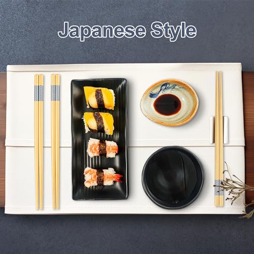 LOROTOCO 10Pairs Bamboo Chopsticks Reusable | Dishwasher Safe | Non slip | Chinese -(9.45in)