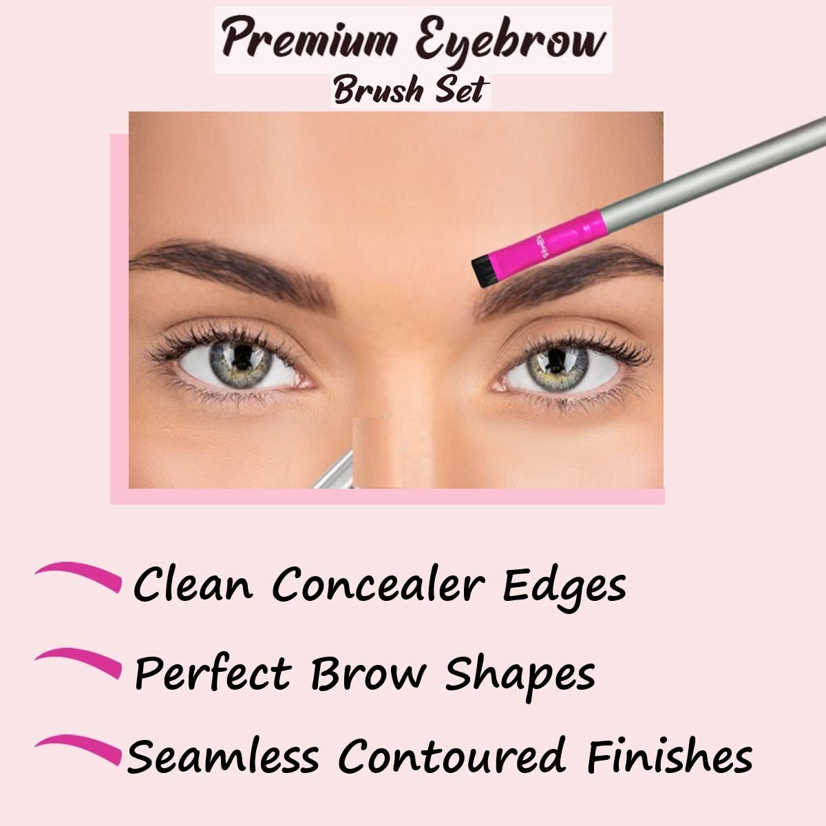 Flat Concealer Brow Makeup Brush - Liquid Foundation Kabuki Makeup Brushes Best For Concealers Blush Mask Contour Powder Mineral Products Dense Blending Applicator