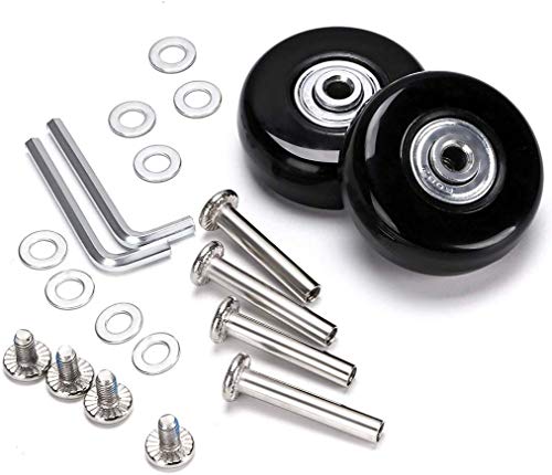 F-ber Suitcase Luggage Wheels Replacement Kit OD60mm Wheels ABEC 608zz Skate Inline Outdoor Skate Replacement Wheels Multiple Sizes, Set of (2) Wheels (OD:60 W:18 ID:6 Axles: 30 & 35)