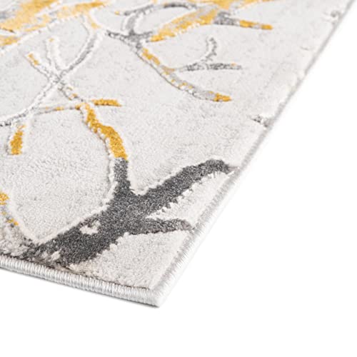 Rugs.com Finsbury Collection Rug β 5' 3 x 8' Yellow and Gray Medium Rug Perfect for Living Rooms, Large Dining Rooms, Open Floorplans