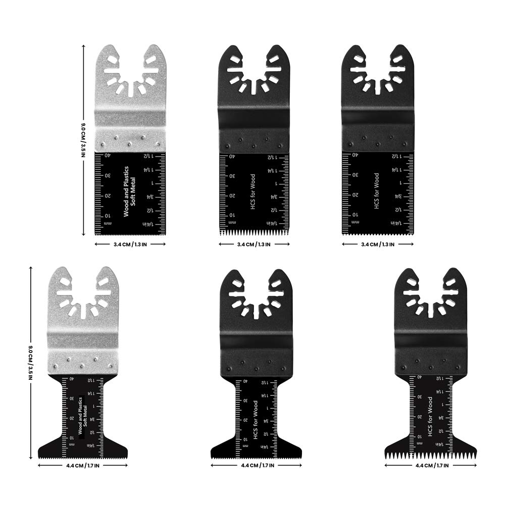 ETiME 20 Metal Wood Oscillating Multitool Quick Release Saw Blades Compatible with Fein Multimaster Porter Cable Black & Decker Craftsman Ridgid Makita Milwaukee Bosch etc