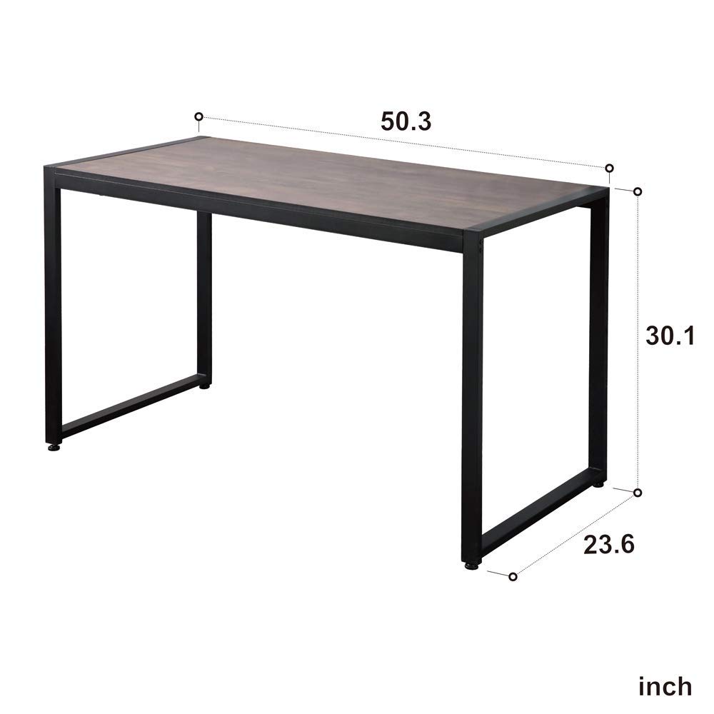 Frama Home Office Computer Desk, 50" Modern Simple Study Writing Table, Industrial Style PC Laptop Notebook Desk, Black Sand