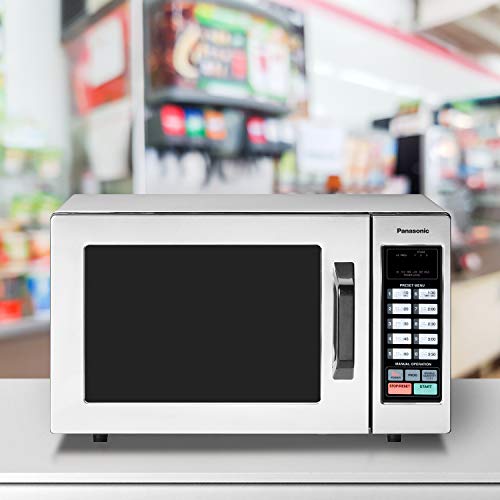 Panasonic Countertop Commercial Microwave Oven with 10 Programmable Memory and Touch Screen Control, 1000W of Cooking Power - NE-1054F - 0.8 Cu. Ft (Stainless Steel) & Nordic Ware Deluxe Plate Cover