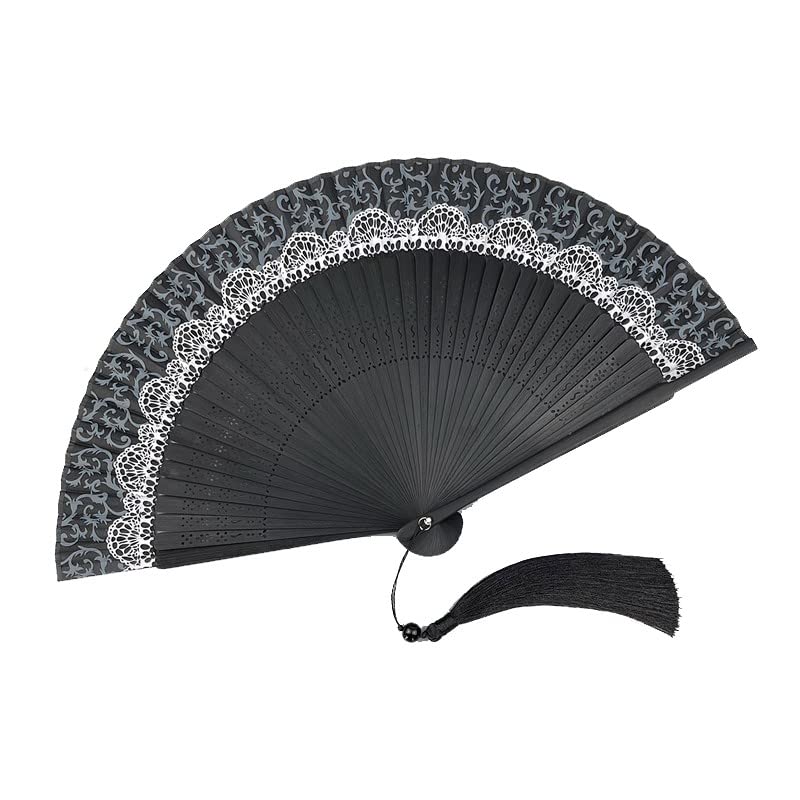 ERTUO Hand Fan Chinese Silk Folding Fan Retro Women's Men's Folding Fan to Cool Down in Summer(Color:C)