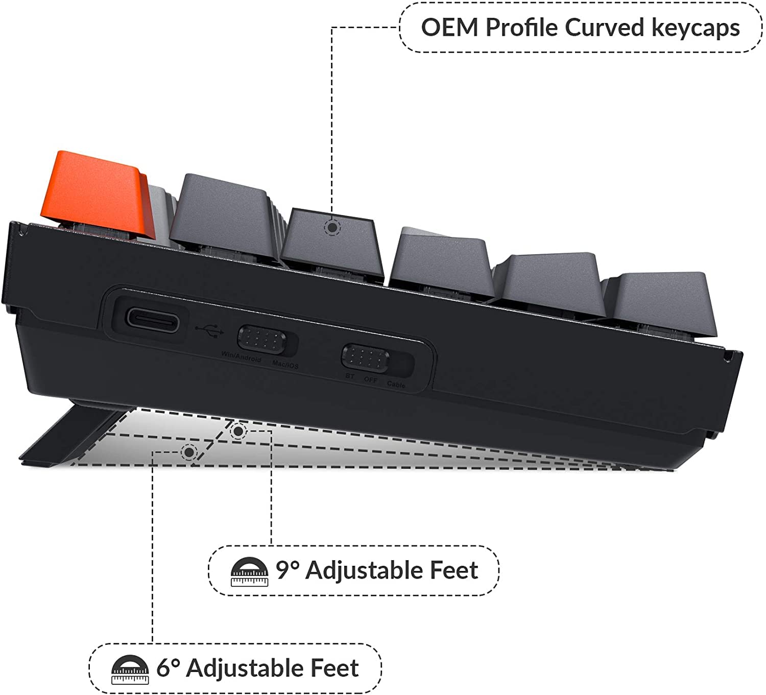 Keychron K8 TKL Gaming Mechanical Keyboard Wireless/Wired, 87 Keys Compact RGB Backlit Illuminated Keyboard, Gateron G Pro Brown Switch Office Computer Keyboard for Windows Mac PC Gamer