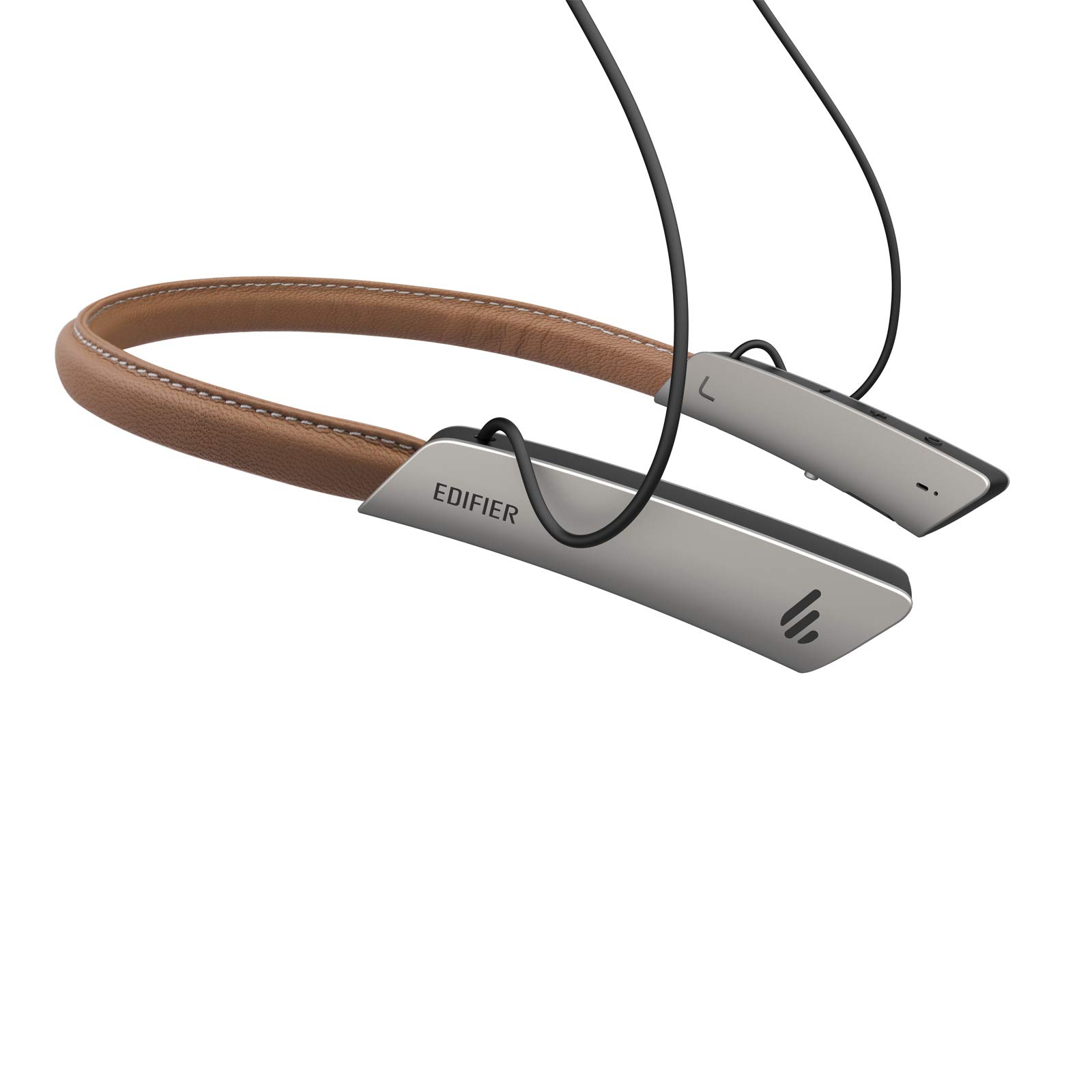 Edifier W380NB Bluetooth Headphones, Wireless Neckband Headset with Call Vibrate, Active Noise Cancelling Stereo Earphones Brown