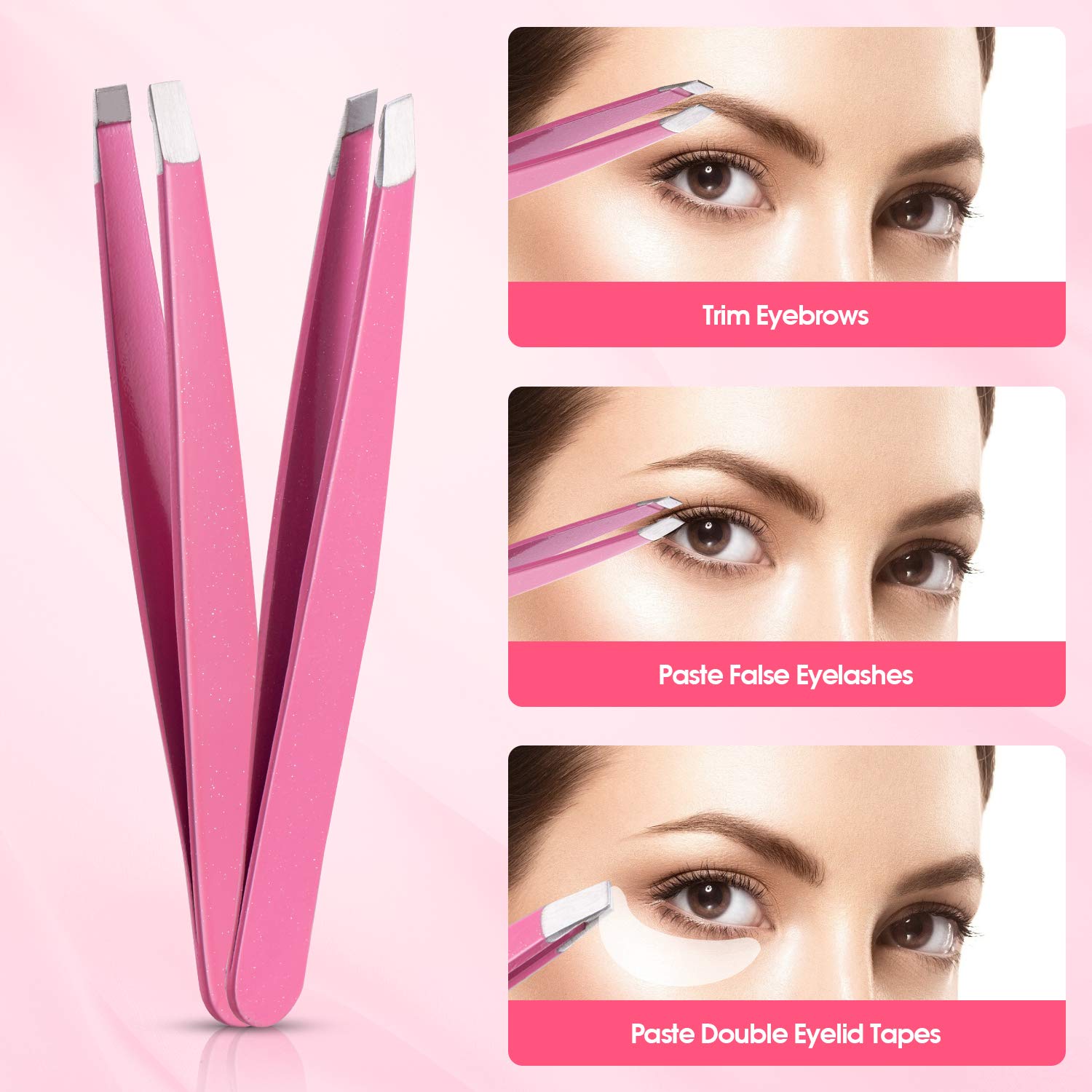 Eyebrow Razor, Blush Brush, Eyebrow Tweezers, 7 Pack in 1 Eyebrow Razor kit, Multipurpose Exfoliating Dermaplaning Tool for Woman Eyebrow Trimmer Shaver And Eyes Makeup