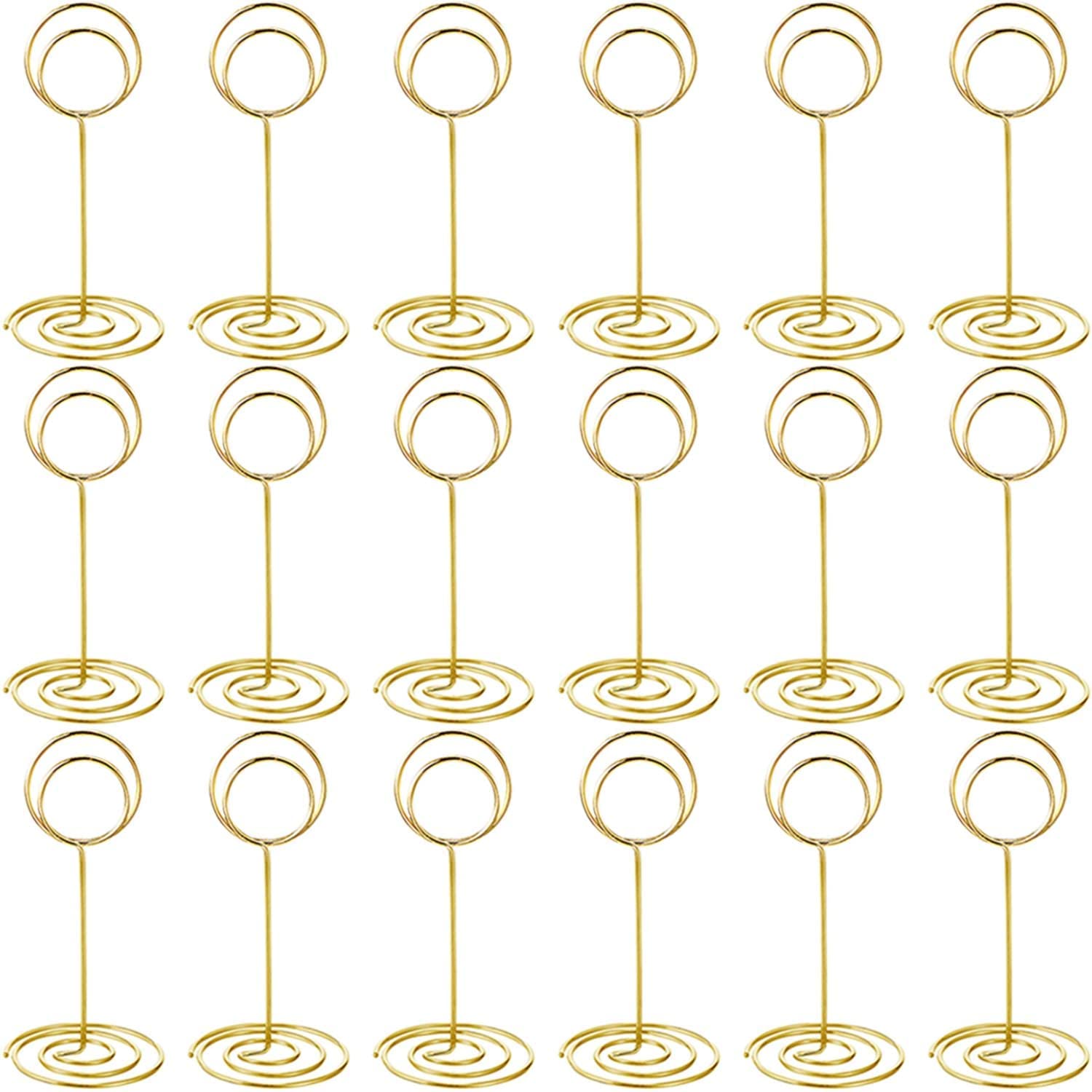 Toncoo 24 Pack Premium Table Number Holders and 24 Pcs Place Cards with Gold Foil Border, Place Card Holder, Table Sign Stand, Photo Picture Holders Wedding Table Name Card Holder(Gold)