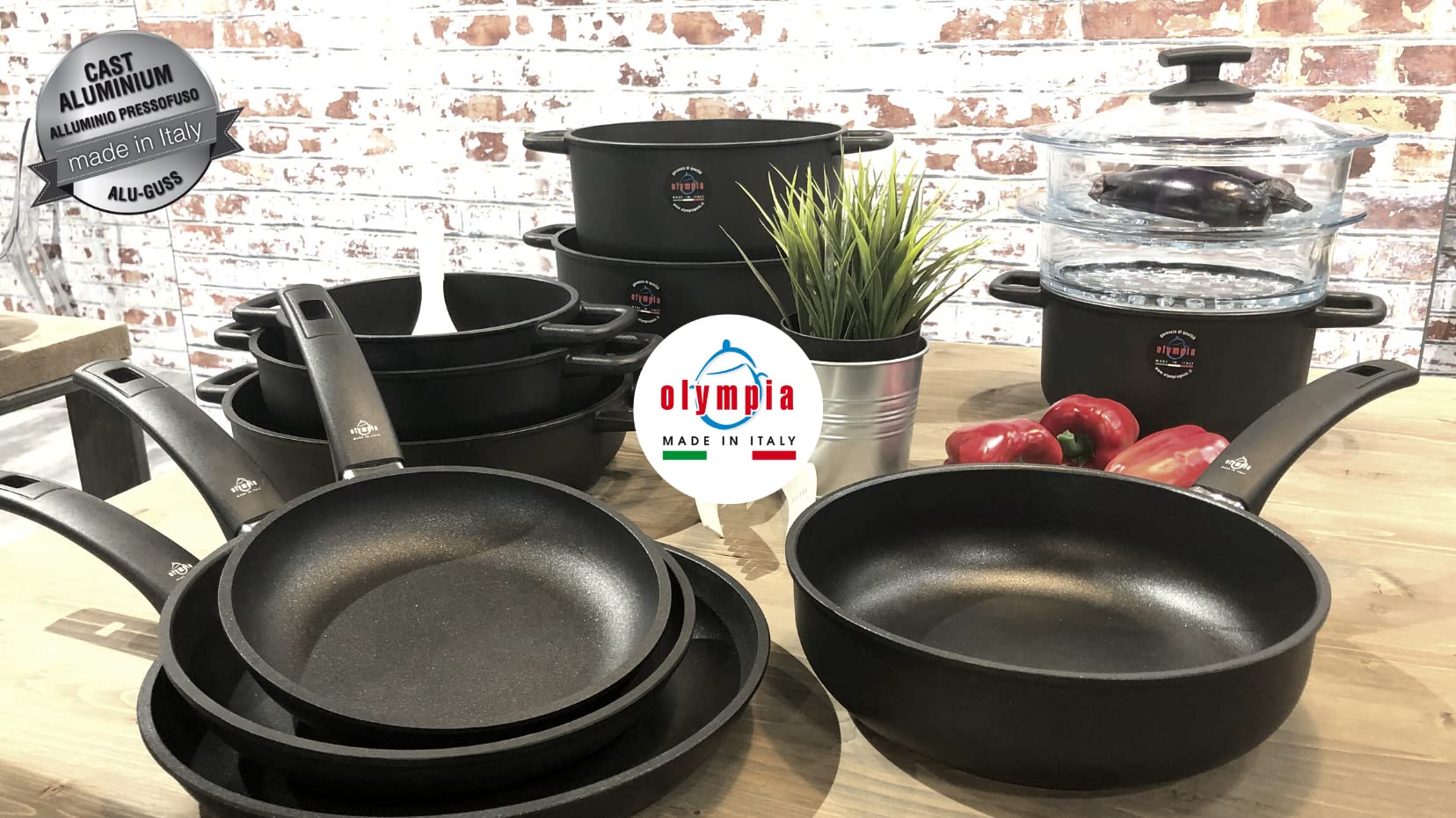 Olympia Supreme 10.2 x 10.2 Inch / 20 x 20 cm Non-Stick Die Cast Aluminum Grill Pan With Folding Handle