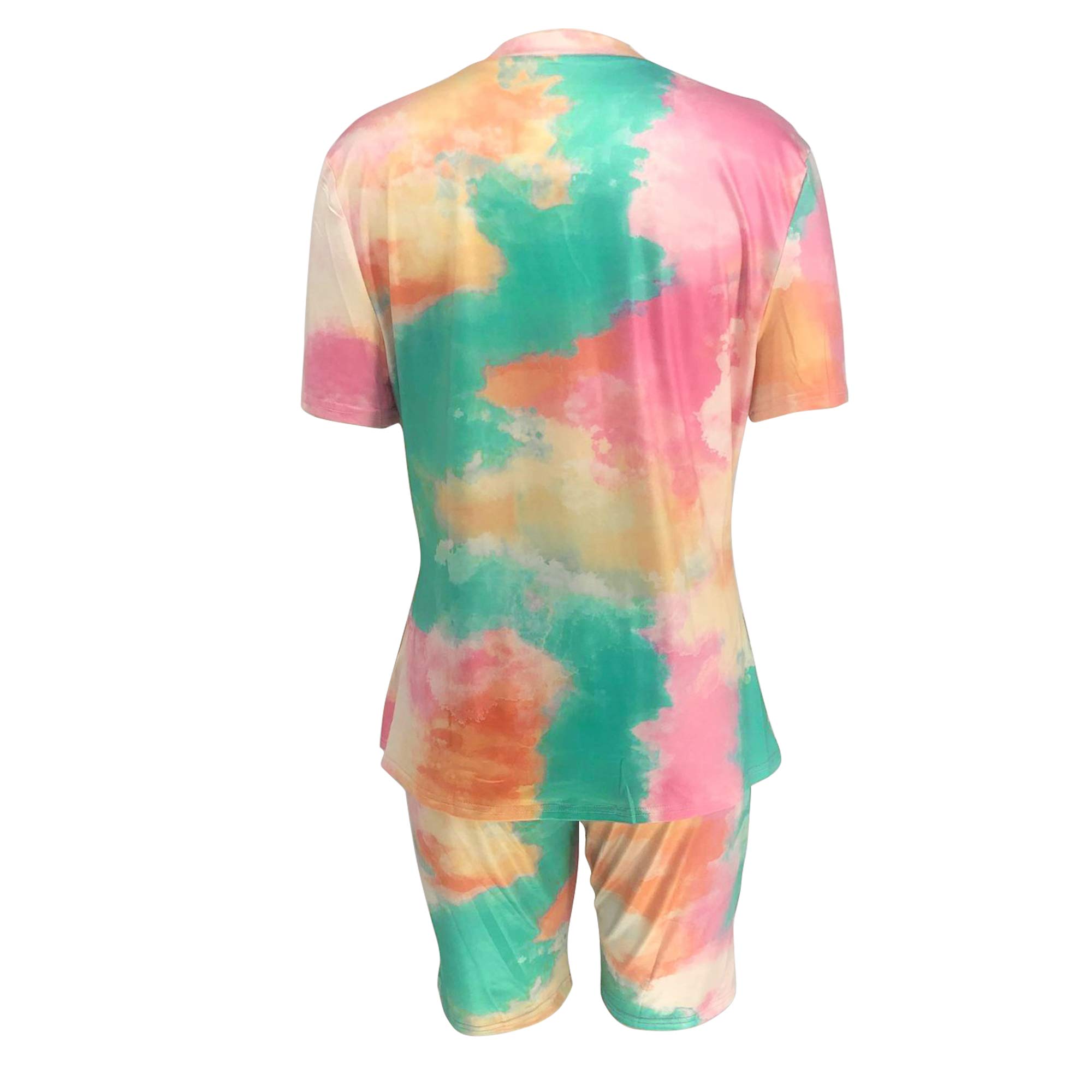 FANDEE Two Piece Outfits for Women Plus Size Tie Dye 4XL yellow green