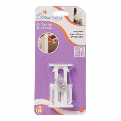 Dreambaby Twin Pin Latch Cabinet Drawer / Door Child Safety Lock - 2 pack10