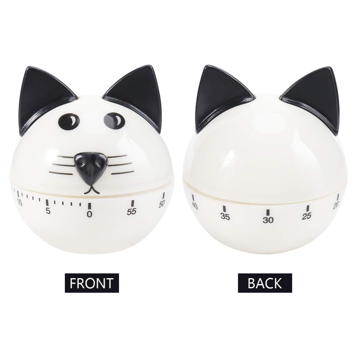 HEMOTON Kitchen Timer Animal Cat Timer for Children Baking and Boiling Egg Wind Up 55 Minutes Timer Home Baking Steaming Manual Timer