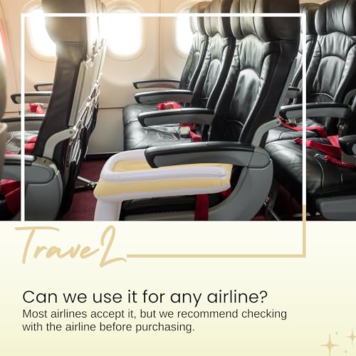 Gembebe Safe and Convenient Traveling with Inflatable Toddler Airplane Bed - Includes Hand Pump, Equipped with Seat Belt, Comes with Carry Bag, BPA-Free Material, Perfect for Airplane Travel (Yellow)