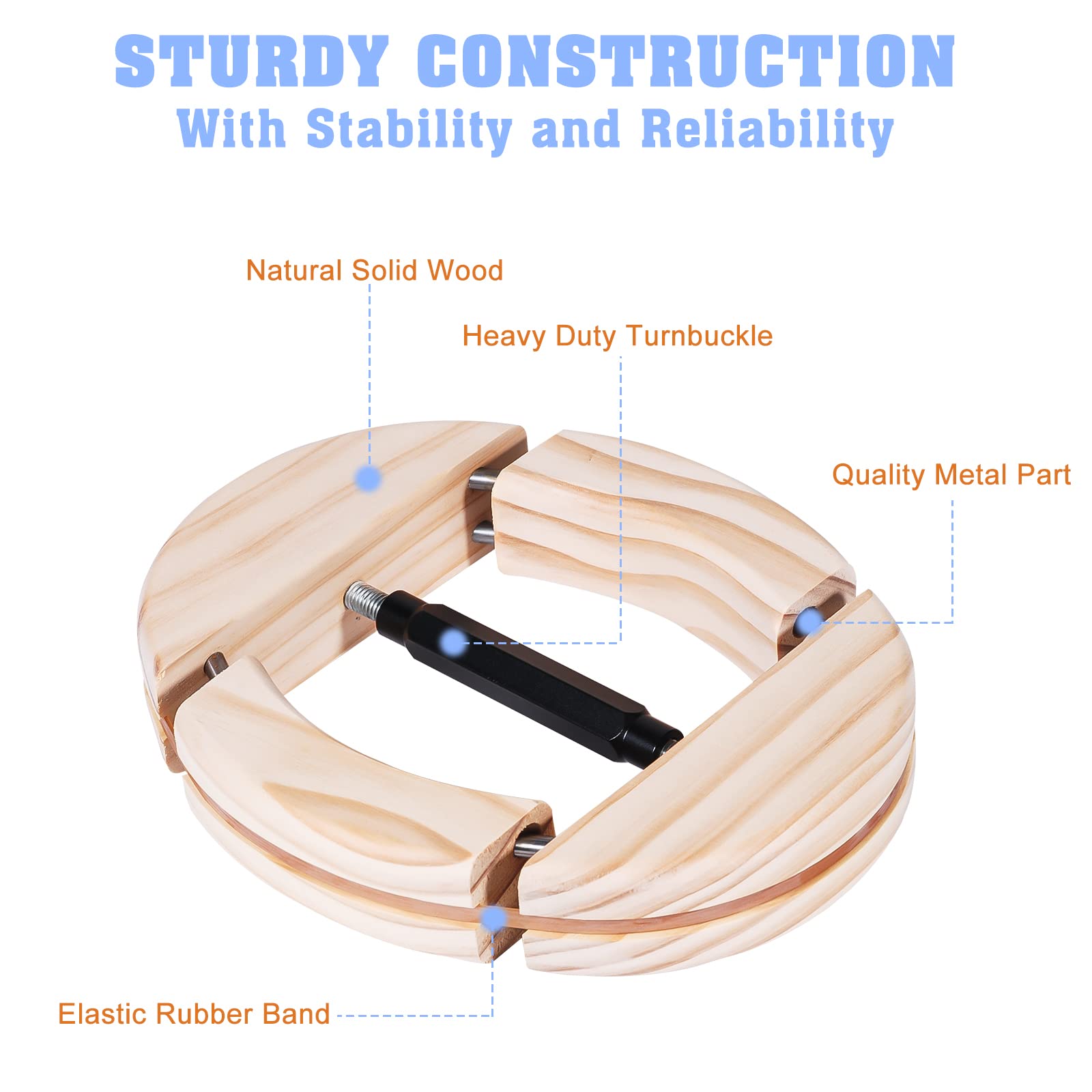 H.Busque Hat Stretcher for Fitted Hats for Cowboy Men Baseball Cap Hat Extender Shaper for Fedoras with Turnbuckle Adjustable Size 7 1/2 to 9 3/4 Black