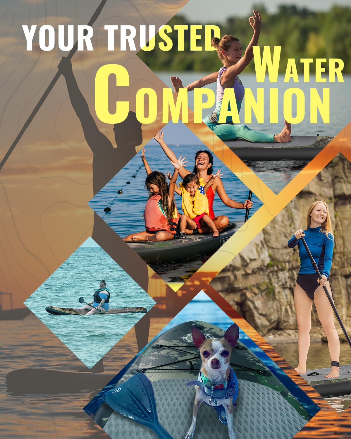 HEYBOARD Inflatable Stand Up Paddleboard with Premium SUP Accessories & Backpack Non-Slip Deck Leash Paddle Hand Pump Waterproof Phone Case for Youth & Adult, 10'6"x32"x6" Grey