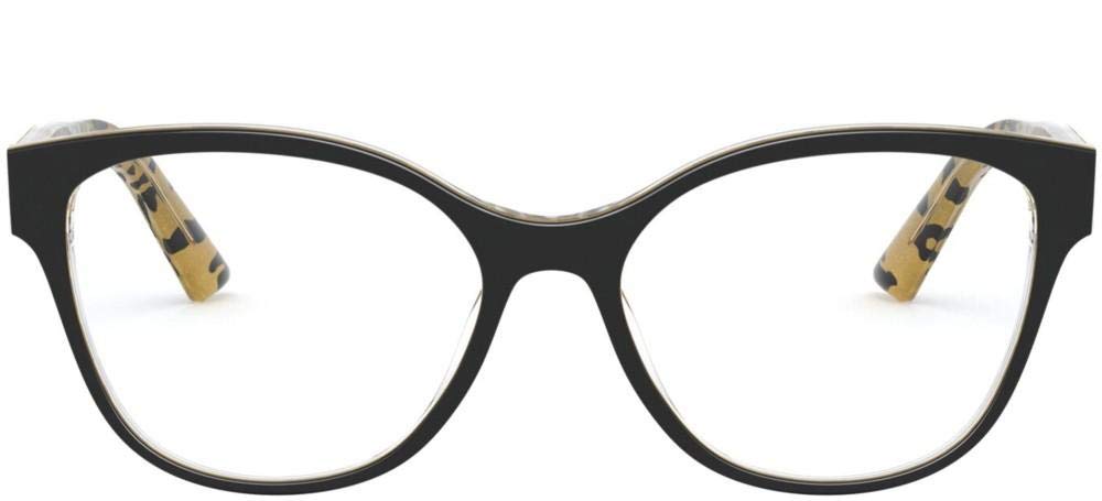 Dolce&Gabbana DG3322 Eyeglass Frames 3235-54 - Black On Leo Glitter DG3322-3235-54