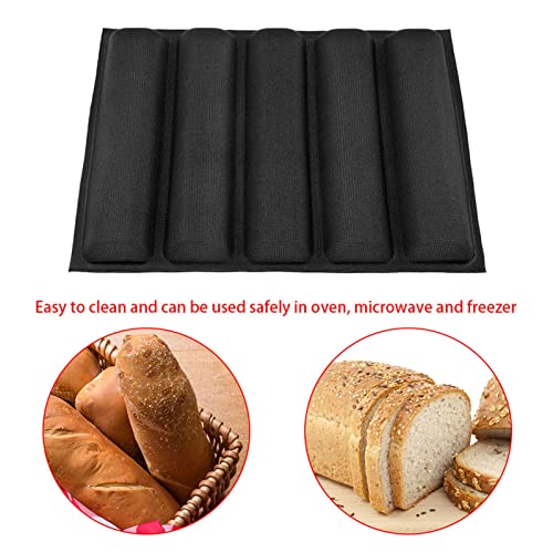 oceanside Silicone Oblong Shape Bread Molds Easy to Clean Baguette Pan French Bakeware Tray, Kitchen Baking Accessories