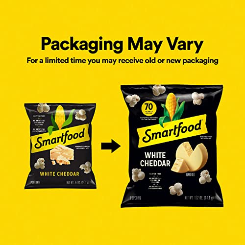 Smartfood Popcorn Flamin' Hot & White Cheddar Variety Pack Pack of Whole Grain Snacks, White Cheddar Flamin' Hot, 40 Count