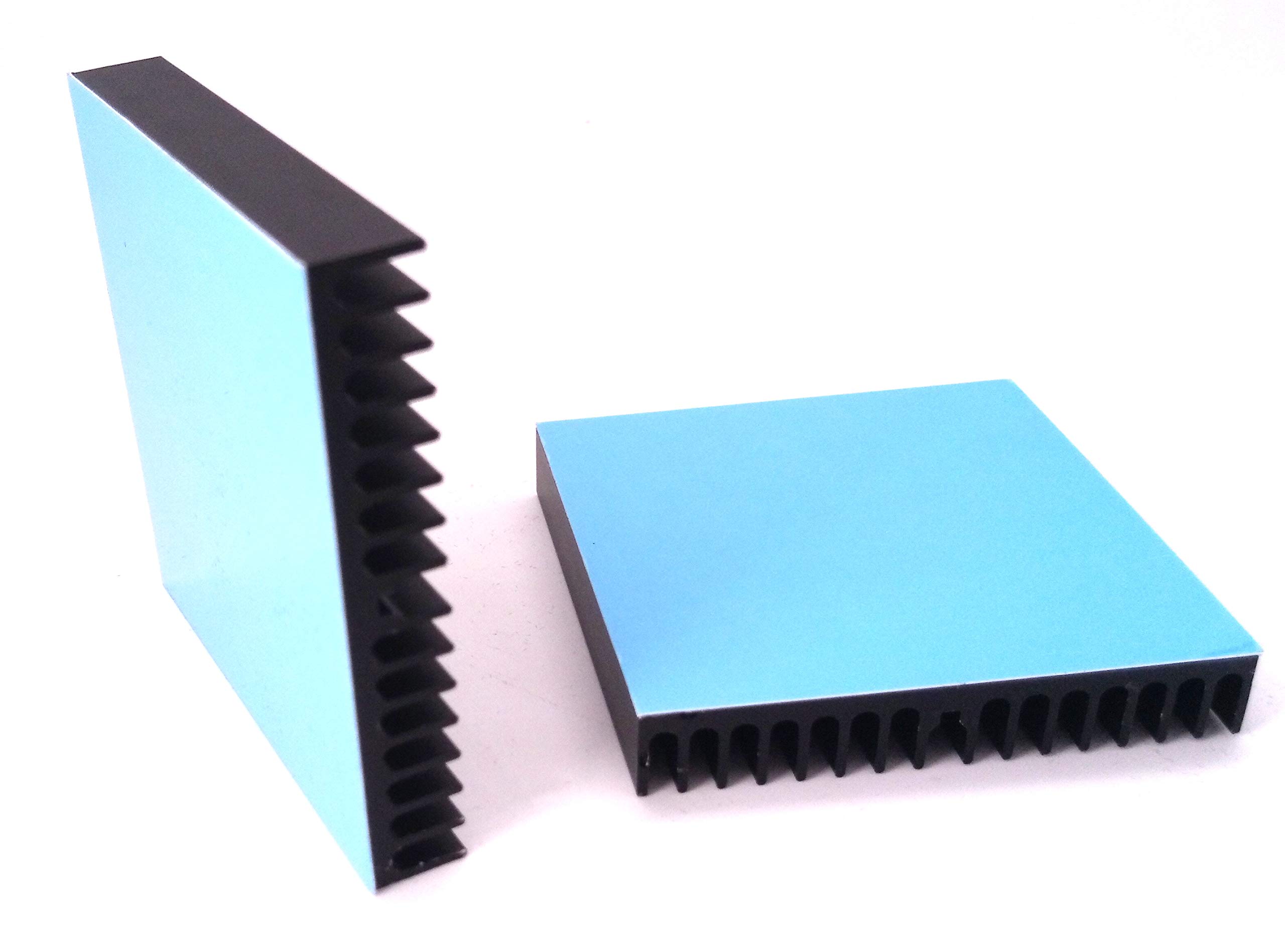 Easycargo 60mm Heatsink Kit + pre Applied 3M 8810 Thermal Conductive Adhesive Tape, Cooler Aluminum Heat Sink Set for Cooling GPU SSD WiFi Module LED Panel (2pcs 60x60x10m Black)