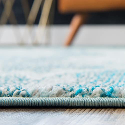 Rugs.com Amalfi Collection Rug β 4' x 6' Light Blue Medium Rug Perfect for Entryways, Kitchens, Breakfast Nooks, Accent Pieces