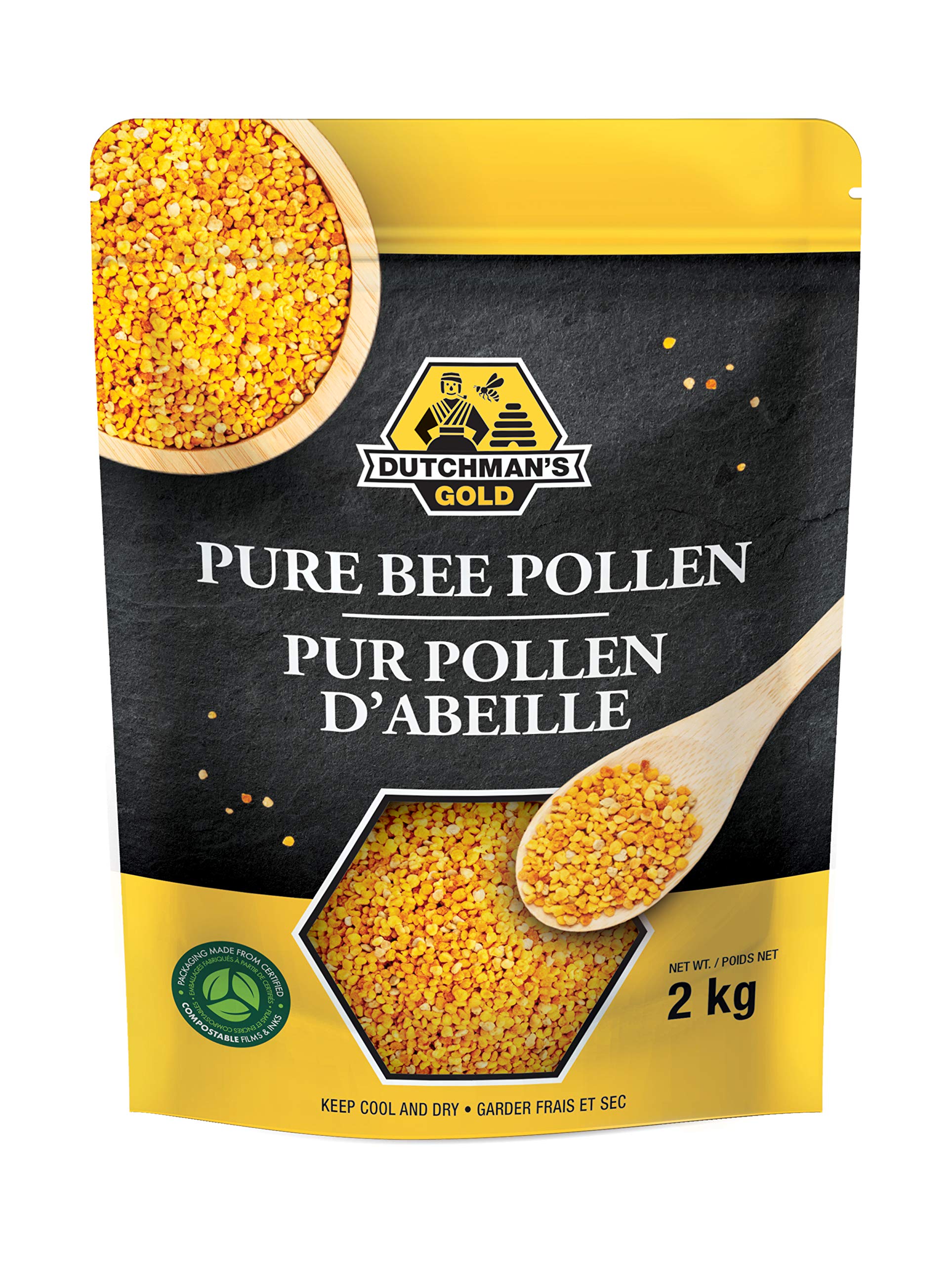 Dutchman's Gold Bee Pollen Granules (500g) - Pure Dried Pollen - Natural Superfood with Vitamins, Minerals, Proteins