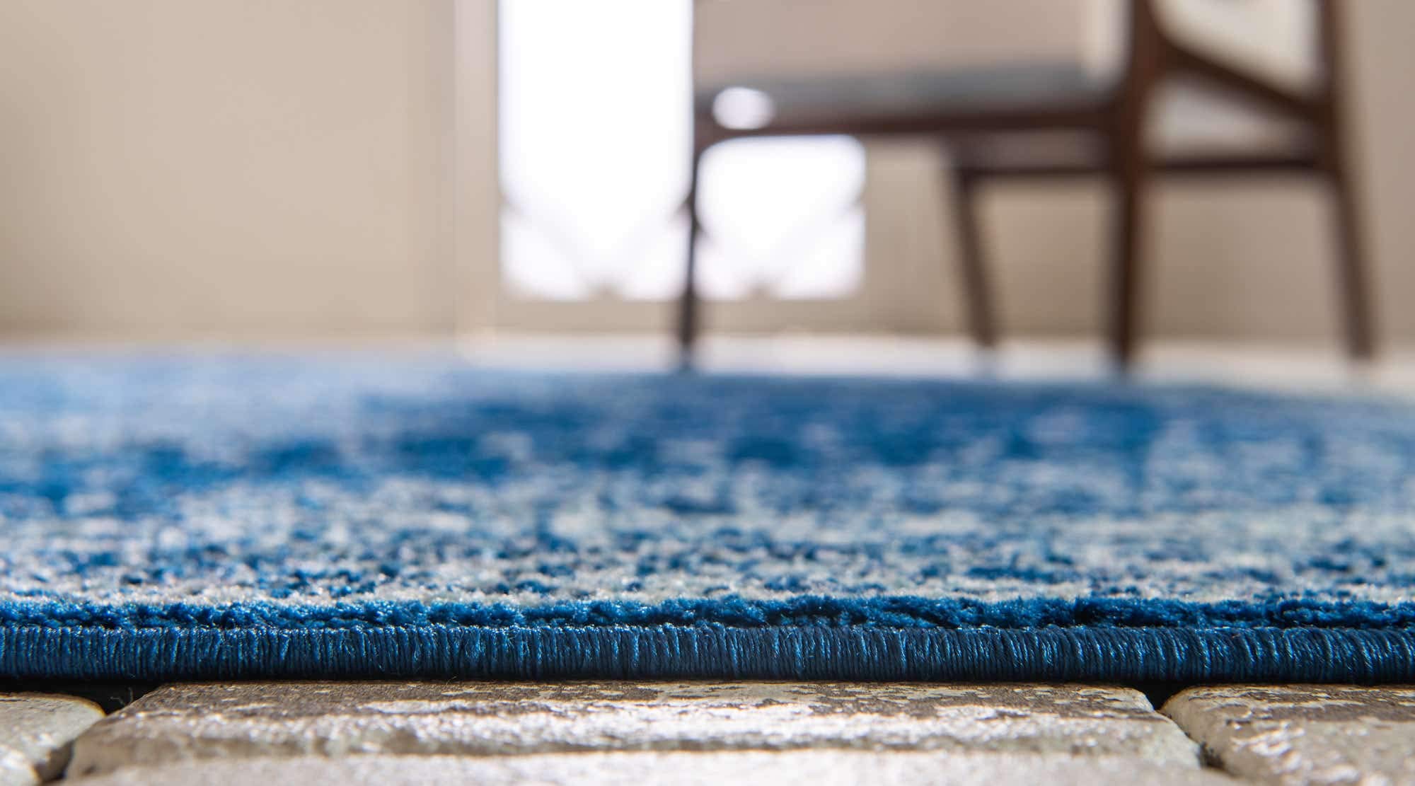 Unique Loom Bromley Collection Area Rug - Midnight (7' 10" Round, Navy Blue/ Ivory)
