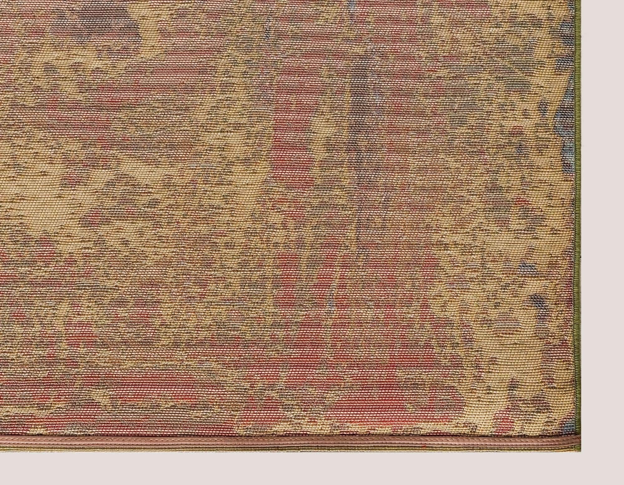 Unique Loom Outdoor Modern Collection Area Rug - Crumpled (7' 1" x 10' Rectangle, Multi/ Gold)
