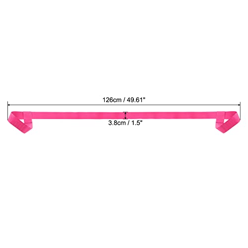 PATIKIL 126cmx3.8cm Roller Skate Leash, 2 Pack Adjustable Ski Boots Carrier Strap for Ski Boots, Roller Skates, Snowboard Boots, Yoga Mats, Bright Pink