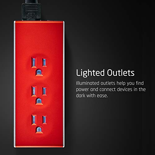 Joule Surge Protector Power Strip with 3 Outlets and 2 USB Ports β for Travel, Hotel, Home Office Use