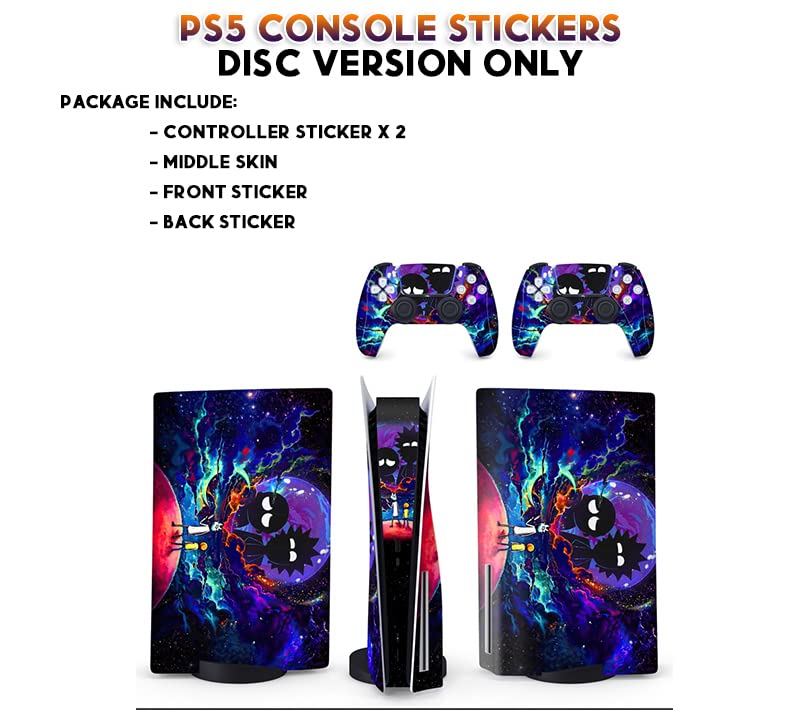 PS5 Skins Console and Controller Stickers Set Vinyl Skin Protective Cover for Playstation 5 Wrap Disc Edition (Dark Scientist)