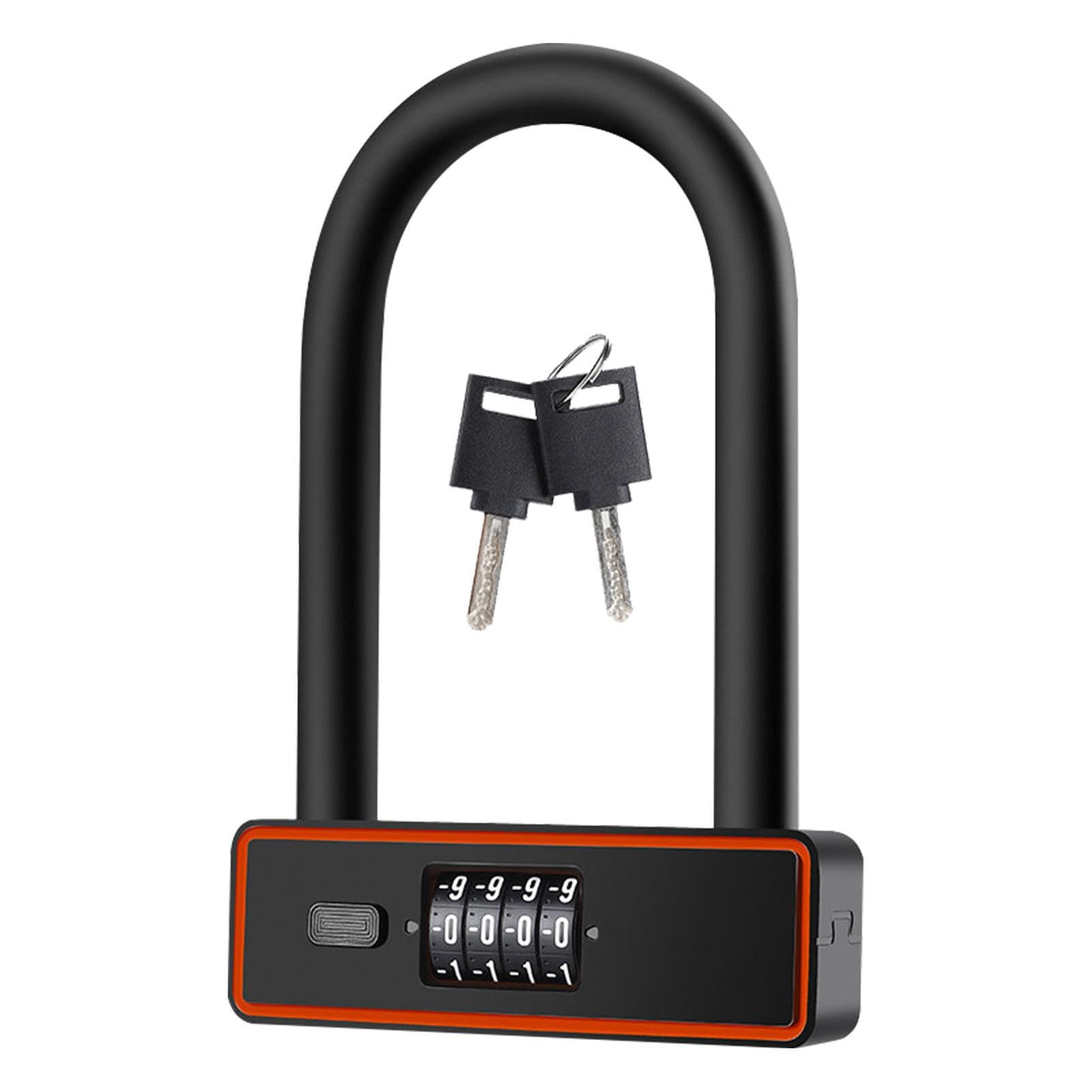 EEASSA U Lock, Motorcycle Wheel U Lock, Anti Theft U Lock Lock, Weather Proof Bicycle U Lock, 4 Digit Resettable Combination U Lock, Easy Carry Lock, Protect Scooter Tire Key U Lock