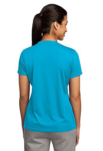 Dri-Wick Women's Sport Performance Moisture Wicking Athletic T Shirt (Medium, Atomic Blue)