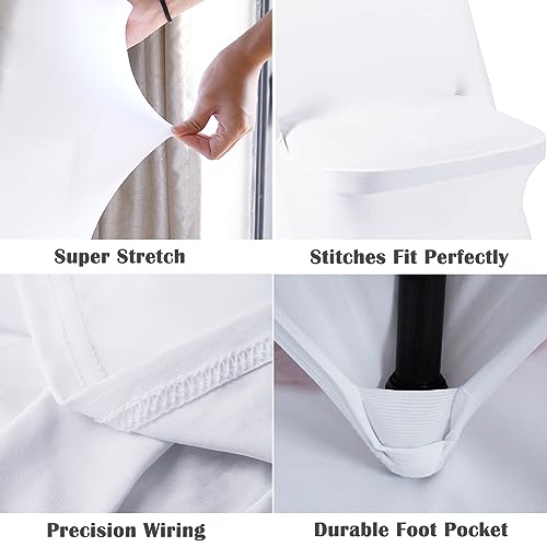 Vencede 10pcs White Stretch Spandex Chair Cover, Chair Covers for Wedding, Universal Fitted Chair Cover Protector for Party, Banquet, Event, Hotel(White 10PCS)