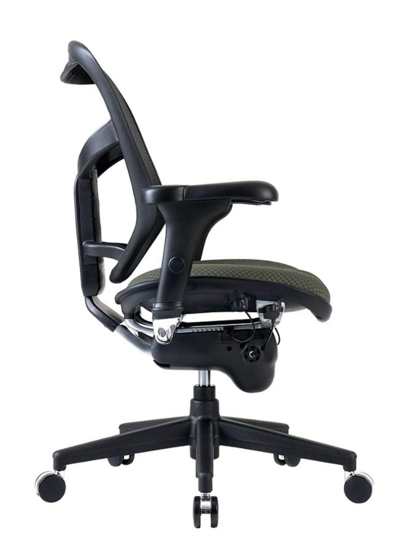 Workpro™ - Chair - Quantum 9000 Series Mid-Back Mesh/fabric Chair Black/olive - 43-3/4" H x 29-1/2" W x 28" D - 28" x 29