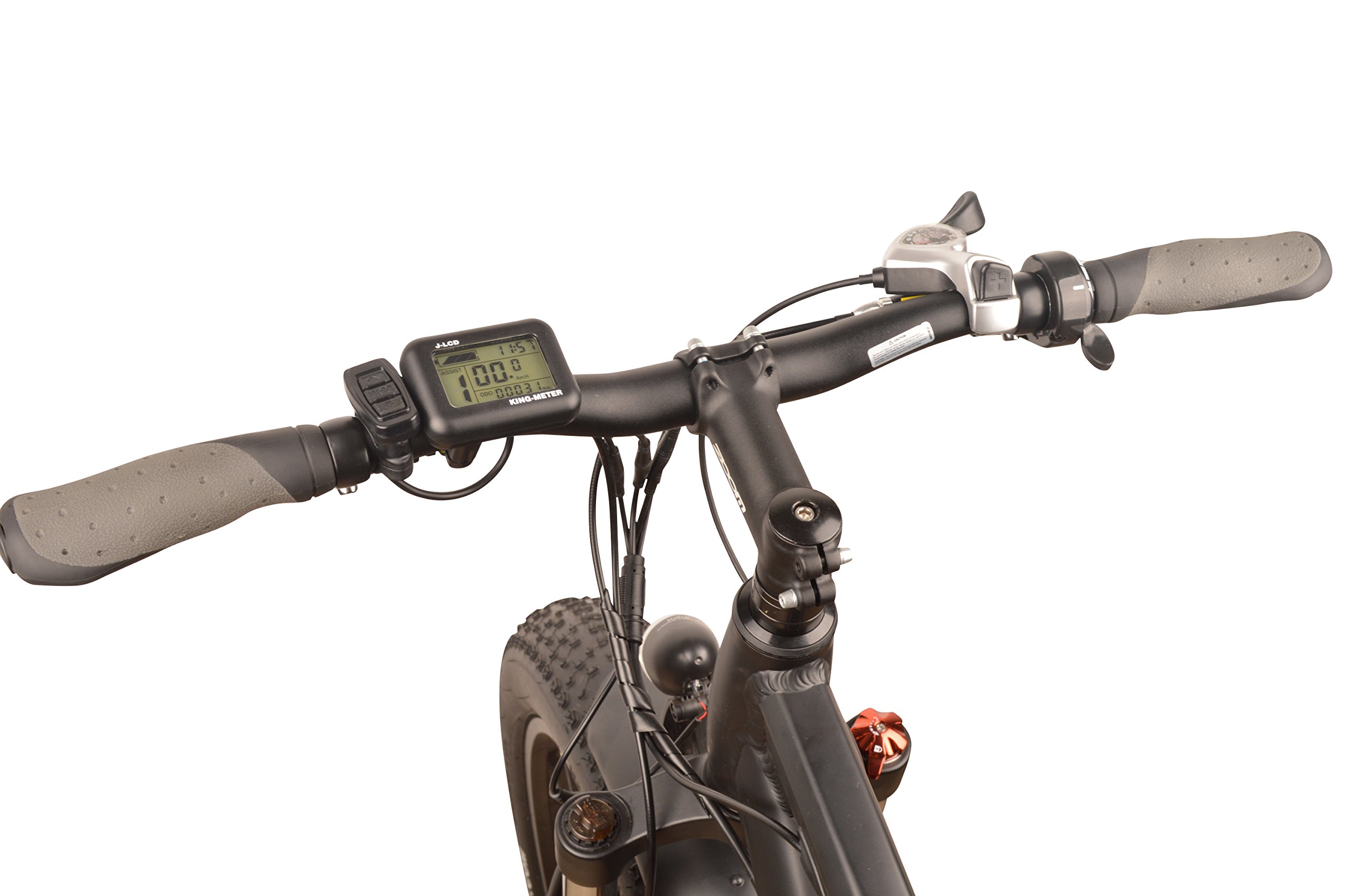DJ Fat Bike 750W 48V 13Ah Power Electric Bicycle, Matte Black, LED Bike Light, Suspension Fork and Shimano Gear
