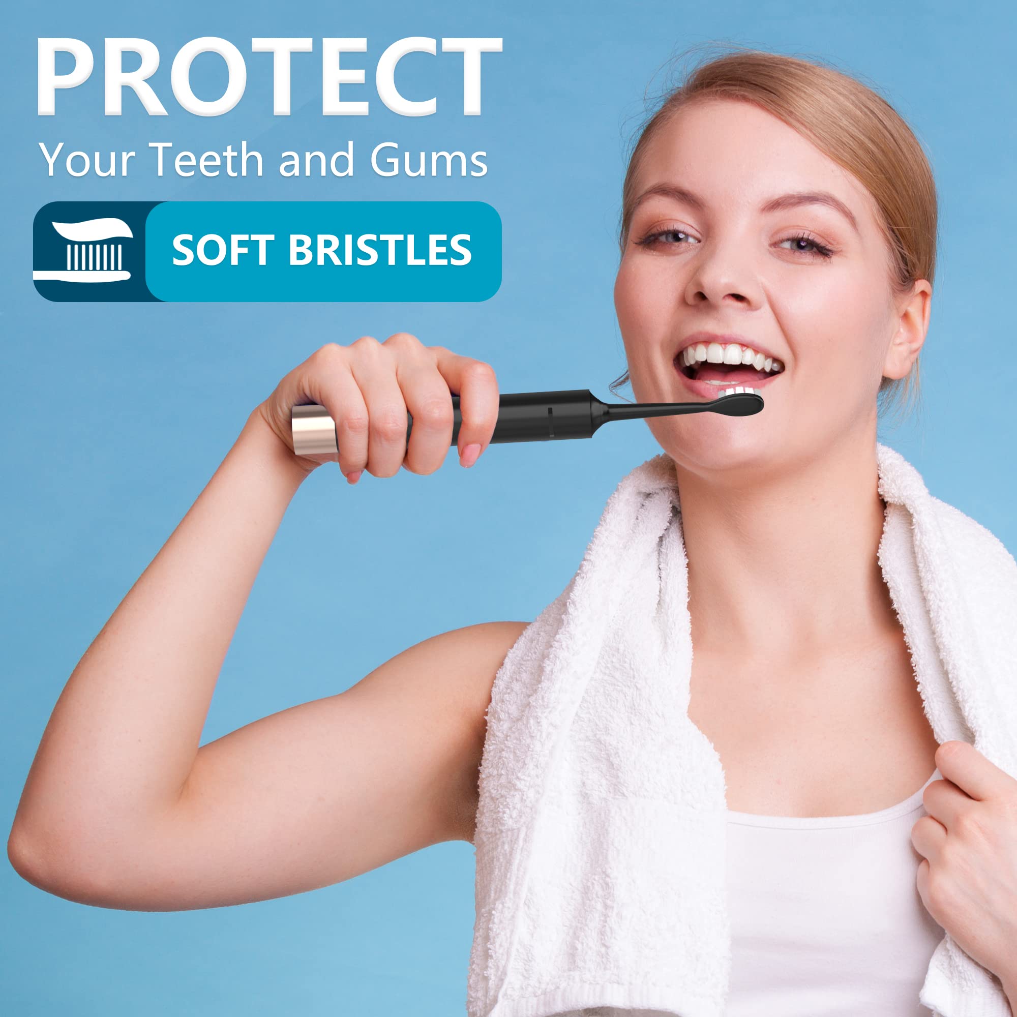 EKLMGEK Rechargeable Electric Toothbrush - IPX7 Waterproof Toothbrush with 8 Pcs Replacement Brushheads, 5 Modes