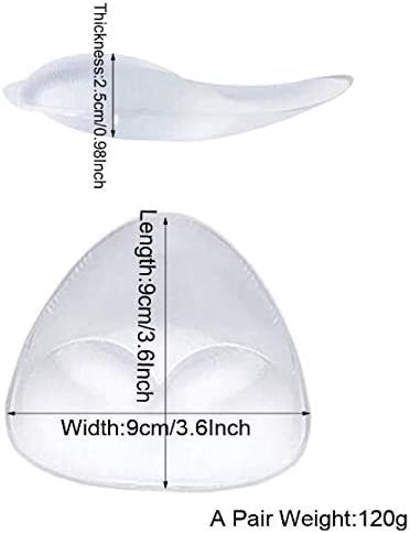 ENVY BODY SHOP Silicone Triangle Push-up crystal breast Pads swimsuit and bra inserts (Clear)