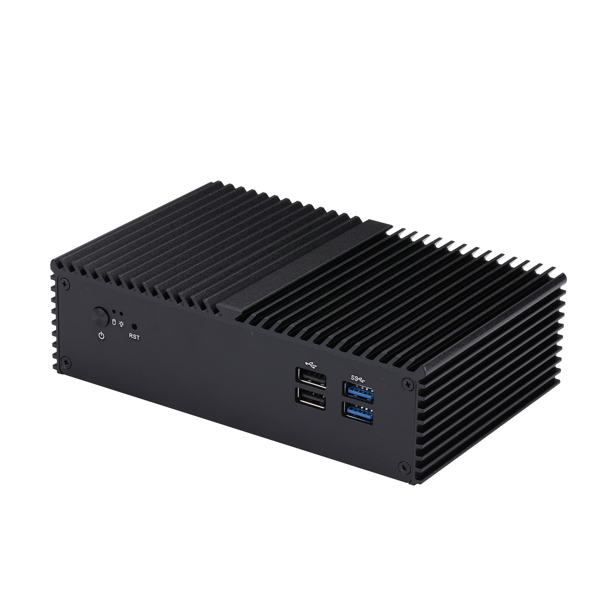InuoMicro Fanless PC Micro Appliance G6412L4 Intel Celeron J6412, 2.0Ghz 8GB DDR4 128GB SSD with WiFi, M.2 for 5G, Router Firewall Proxy Access Point Small Business Desktop Home Firewall Device