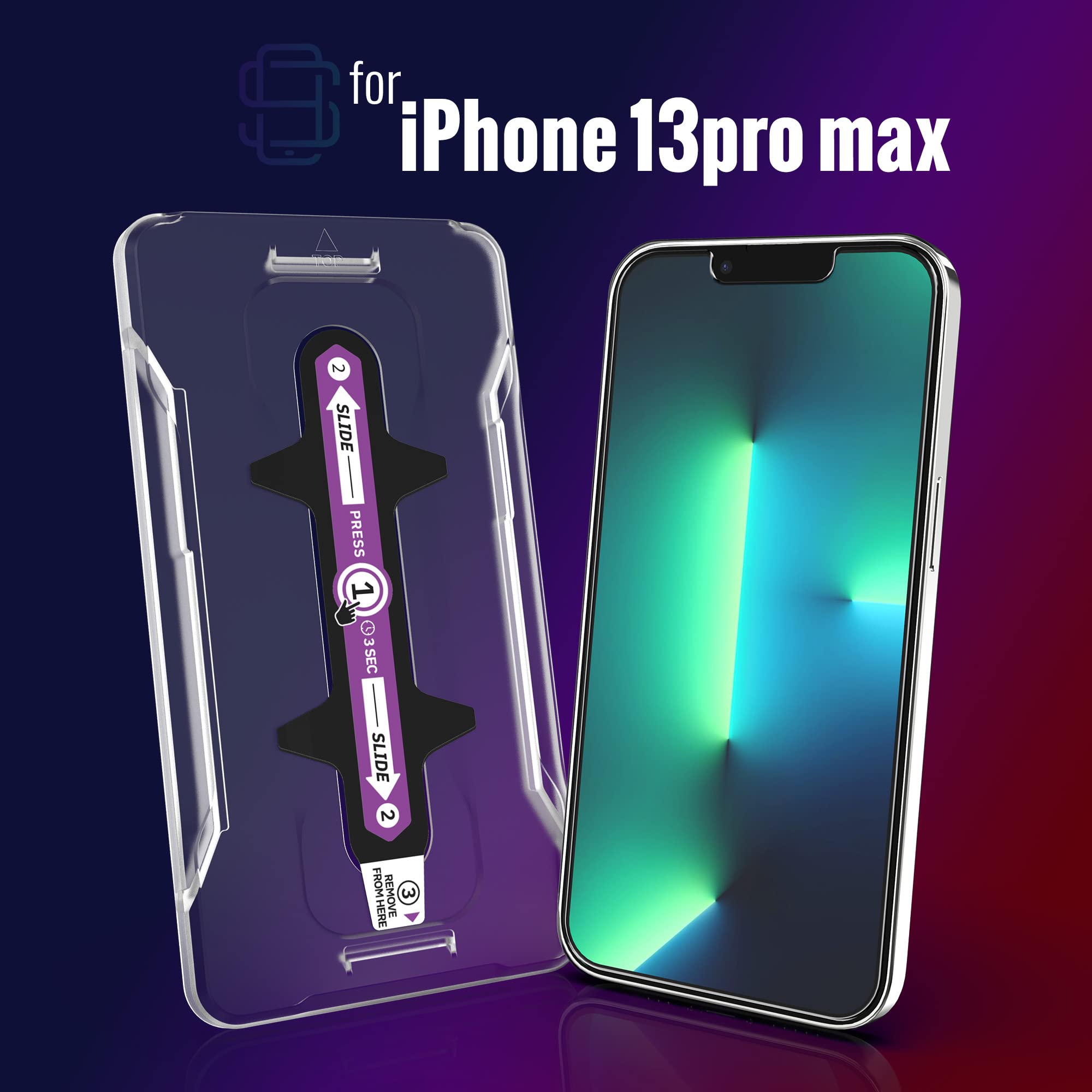 Defenslim for iPhone 13 Pro Max Screen Protector [2-Pack] with Easy Auto-Align Install Kit - Tempered Glass for iPhone 13 Pro Max (6,7") - New Glass with Your Next Phone