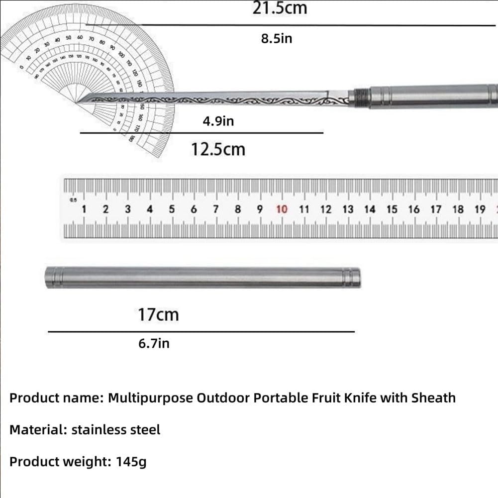 Multipurpose Outdoor Portable Fruit Knife with Sheath, Mini Stick Knife,Cuchillo Multiusos Para Fruta Portátil Para Exteriores Con Funda, Multiusos Portátil Cuchillo Para Fruta Con Funda (2PCS)