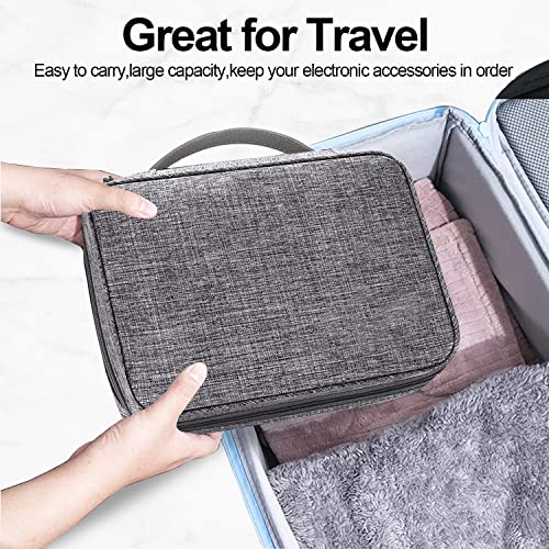 ENGFYADSY Electronics Organizer,Travel Cable Organizer, for Meta Quest 2 VR, iPad Mini, Kindle, Hard Drives, Cables, Chargers, Electronic Accessories Bag