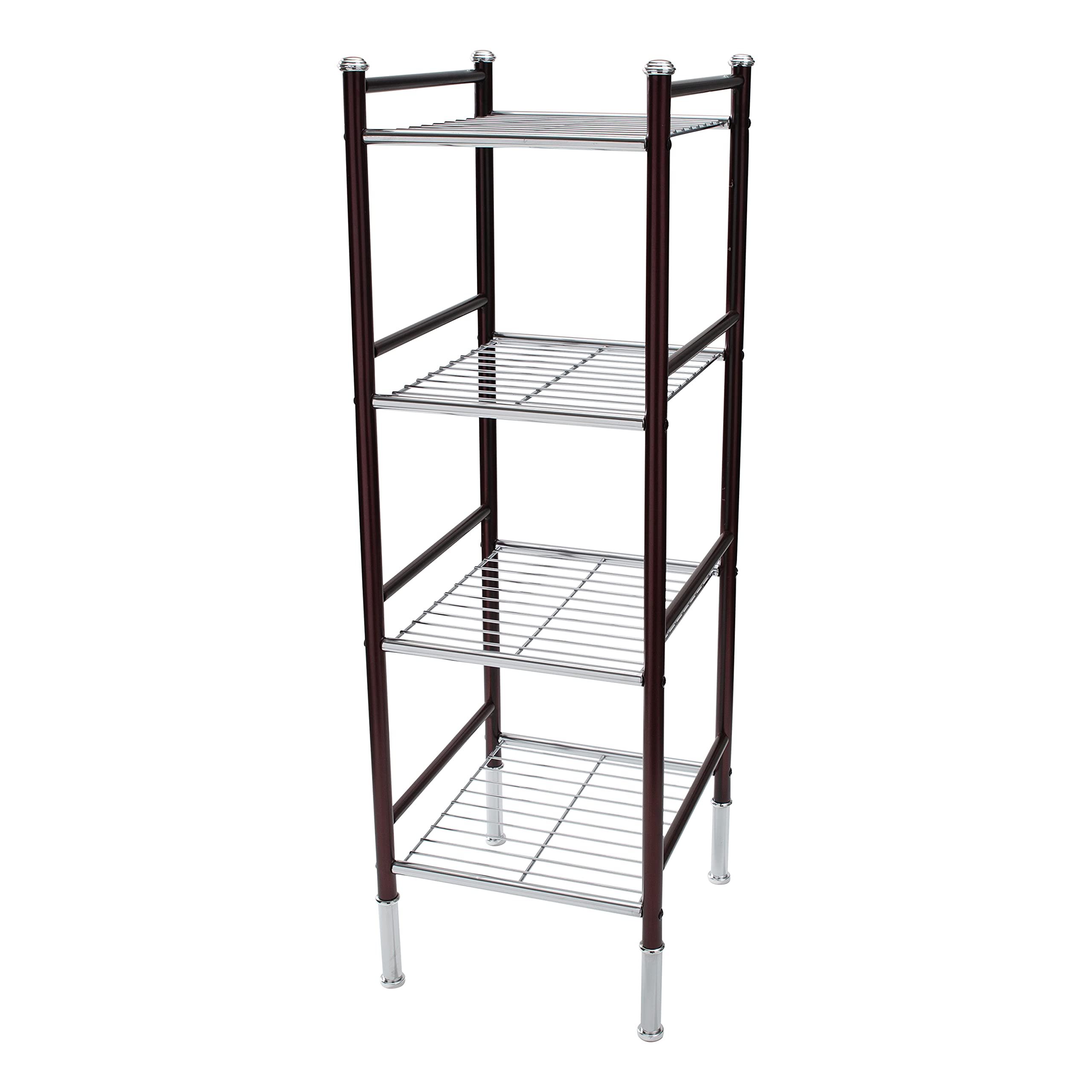 Organize It All 3 Tier Over the Toilet Bathroom Storage Space Saver, Chrome and Bronze