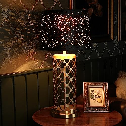 Double Medium Metal Lamp Shades Set of 2, ALUCSET Drum iron Lampshades for Table Lamp and Floor Light,10x12x8 inch (Sky Stars, 2 pcs pack)