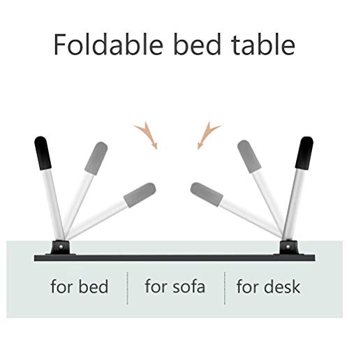 Widousy Laptop Bed Table, Breakfast Tray with Foldable Legs, Portable Lap Standing Desk, Notebook Stand Reading Holder for Couch Sofa Floor Kids - Standard Size(White)