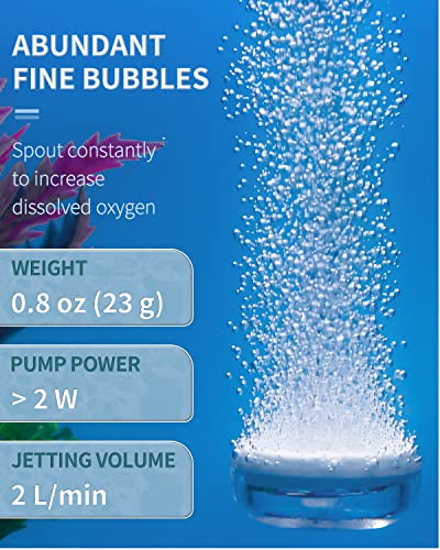 Pawfly Aquarium Air Stone Disc, 1 Inch Small Fish Tank Bubble Stone Kit Ultra-High Dissolved Oxygen Diffuser Bubbler with Accessories for Nano Air Pumps Small Buckets and Fish Tanks