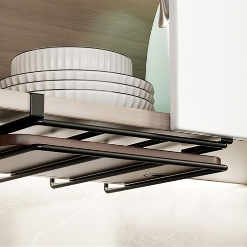 SUXINRY Space Saving Kitchen Storage Rack Convenient Hangings Rack Efficient Storage for Cutting Board and Mugs