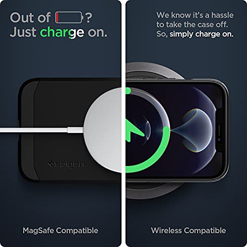 Spigen Tough Armor Mag (MagFit) [Extreme Protection Tech] Compatible with MagSafe Designed for iPhone 12 / iPhone 12 Pro Case (2020) - Black