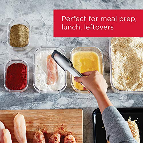 Rubbermaid Brilliance BPA Free Food Storage Containers with Lids, Airtight, for Lunch, Meal Prep, and Leftovers, Clear , Set of 2 (9.6 Cup)