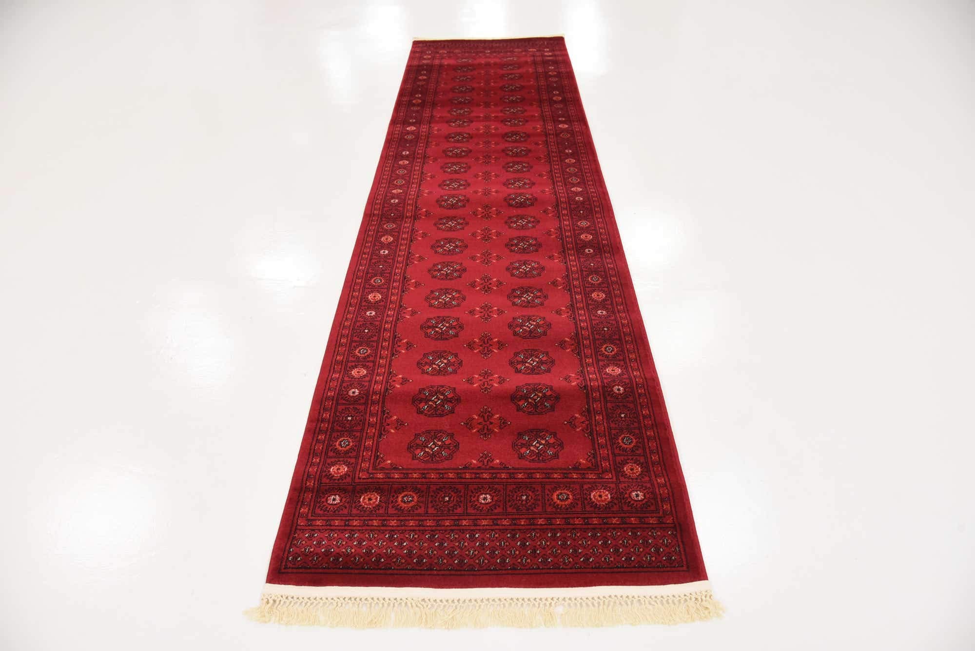 Unique Loom Tekke Collection Over-Dyed Saturated Traditional Torkaman Area Rug, 2 ft 7 in x 10 ft, Red/Burgundy